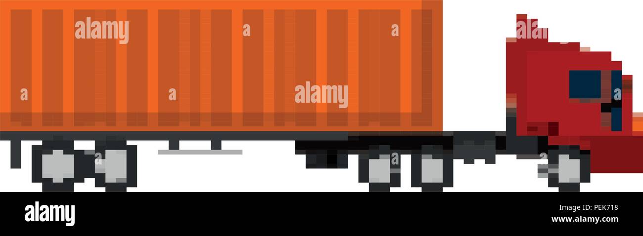 pixelated truck cargo delivery service Stock Vector Image & Art - Alamy