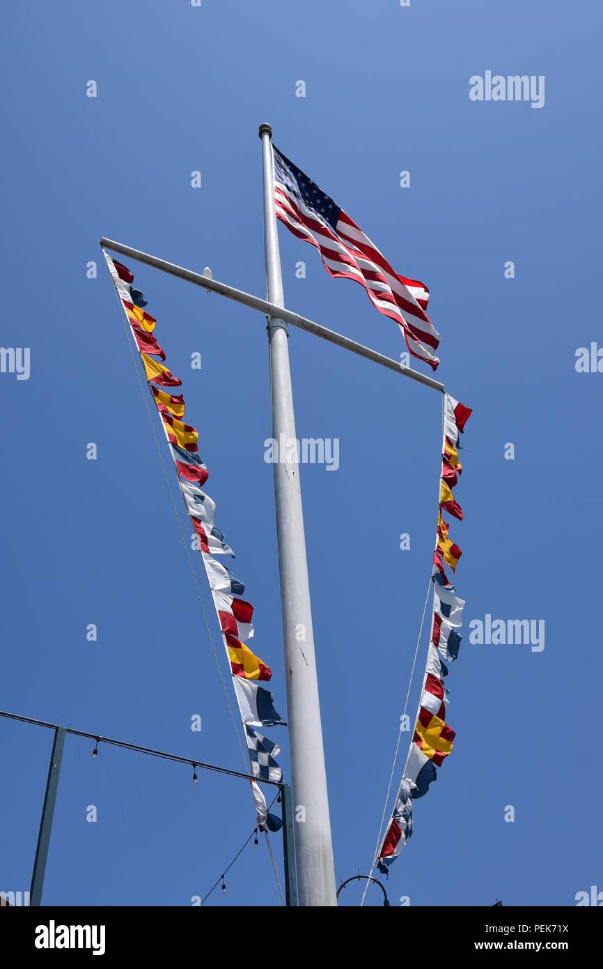 US flag on a ship's mast Stock Photo - Alamy