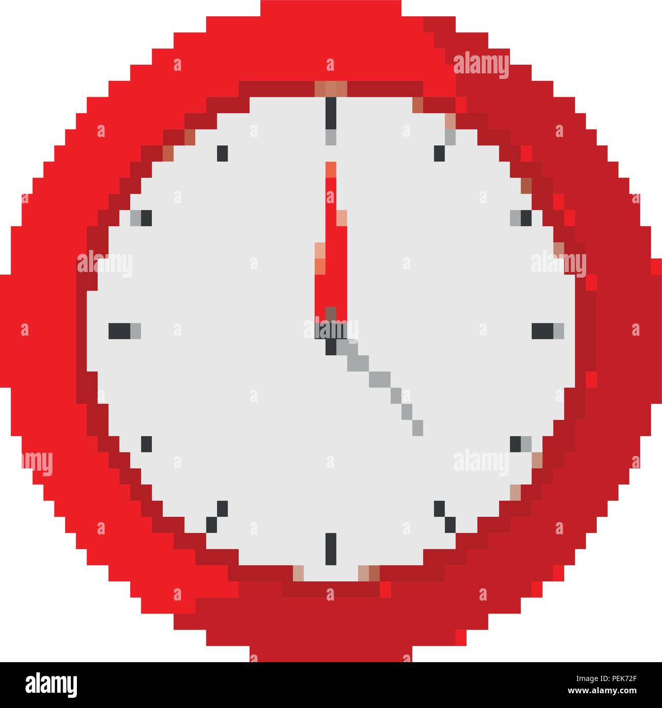 pixelated clock circle object style Stock Vector Image & Art - Alamy