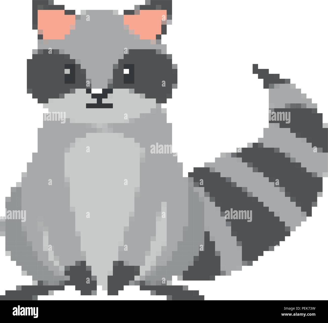 pixelated cute raccoon wild animal Stock Vector Image & Art - Alamy