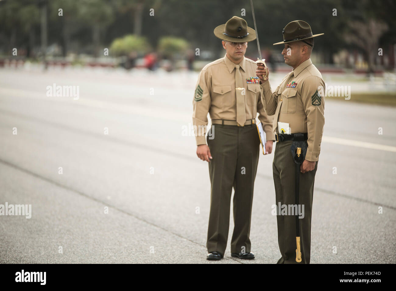 Gunnery Sgt. Aaron Calderon, regimental drillmaster for Recruit ...