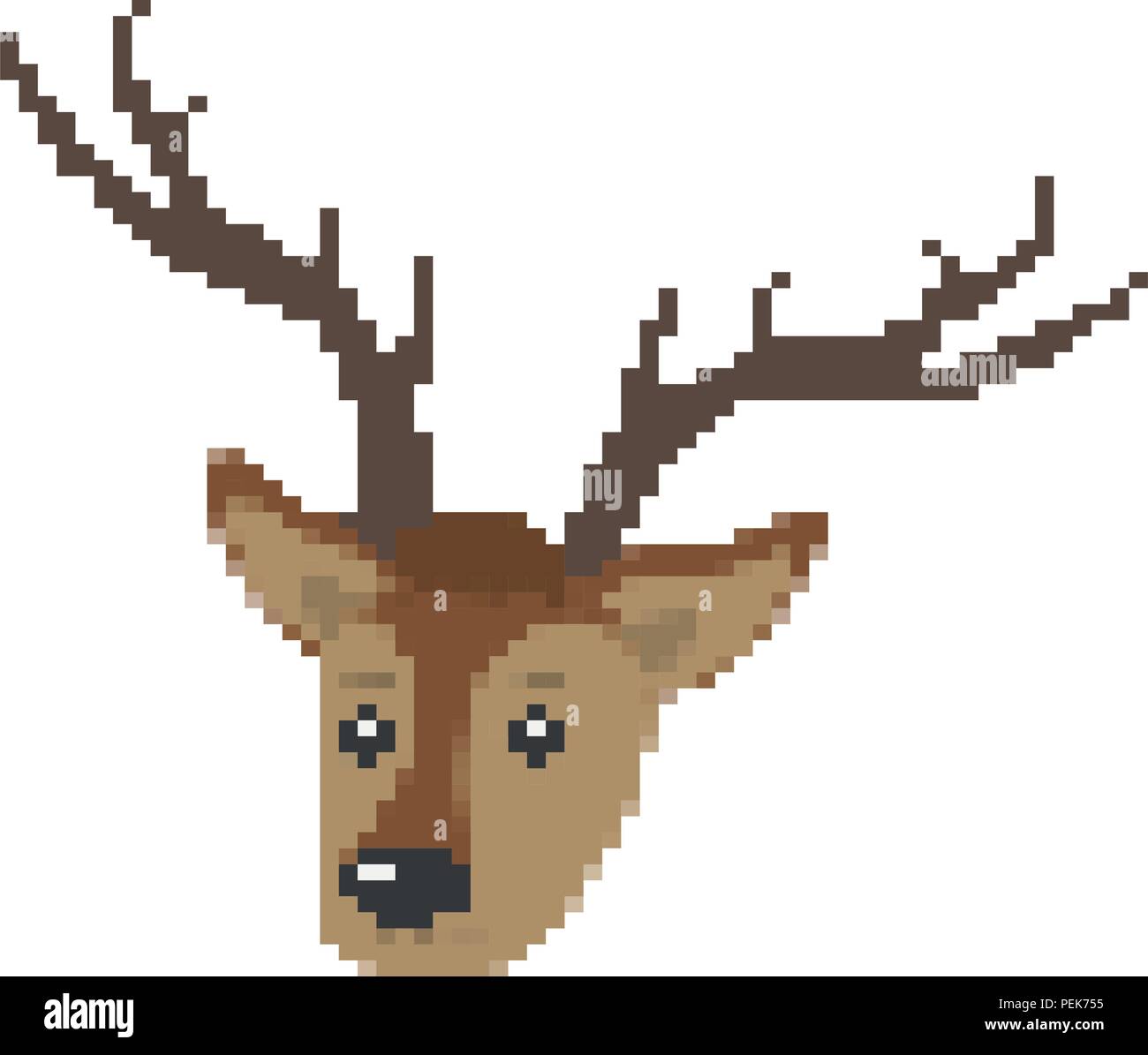 pixelated deer head wild animal Stock Vector Image & Art - Alamy
