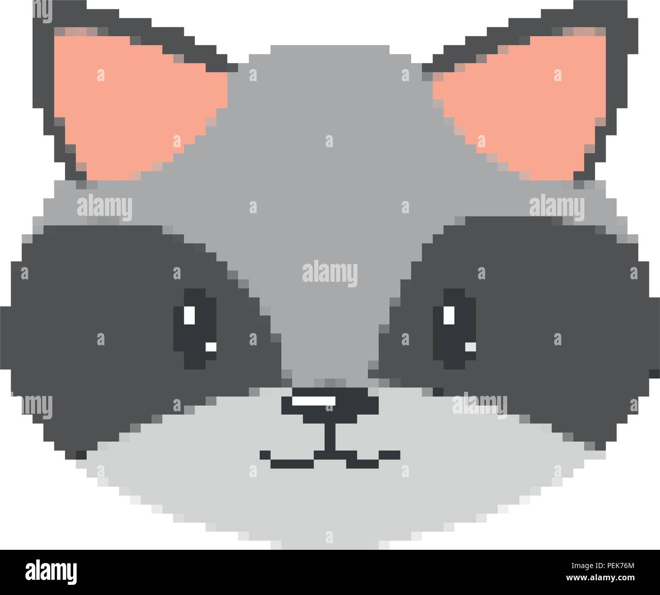 pixelated raccoon head wild animal Stock Vector Image & Art - Alamy