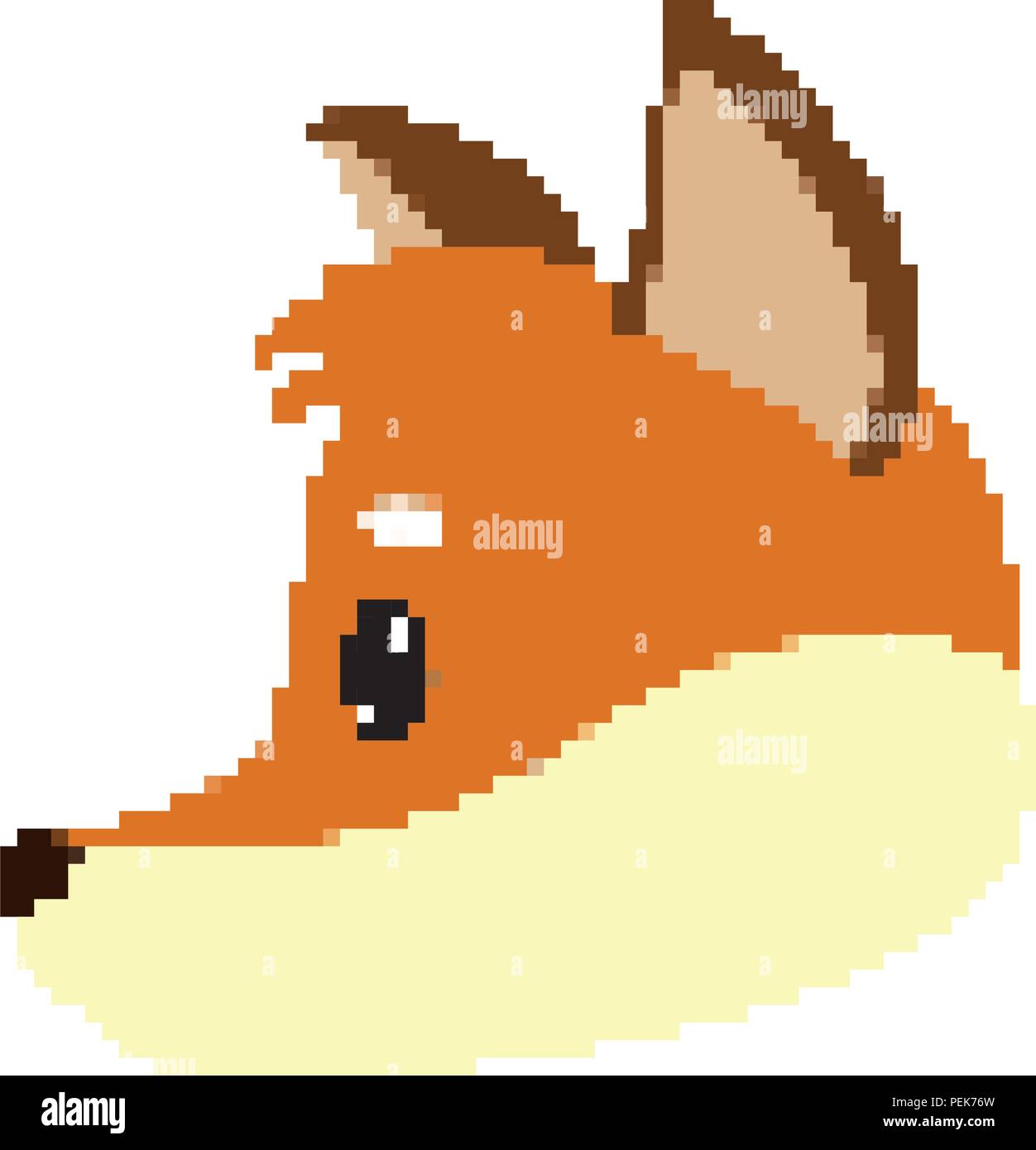 pixelated fox head wild animal Stock Vector Image & Art - Alamy