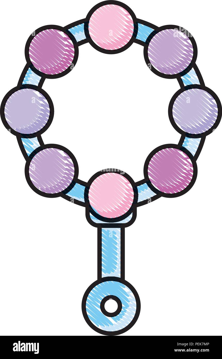 baby rattle toy over white background, vector illustration Stock Vector ...