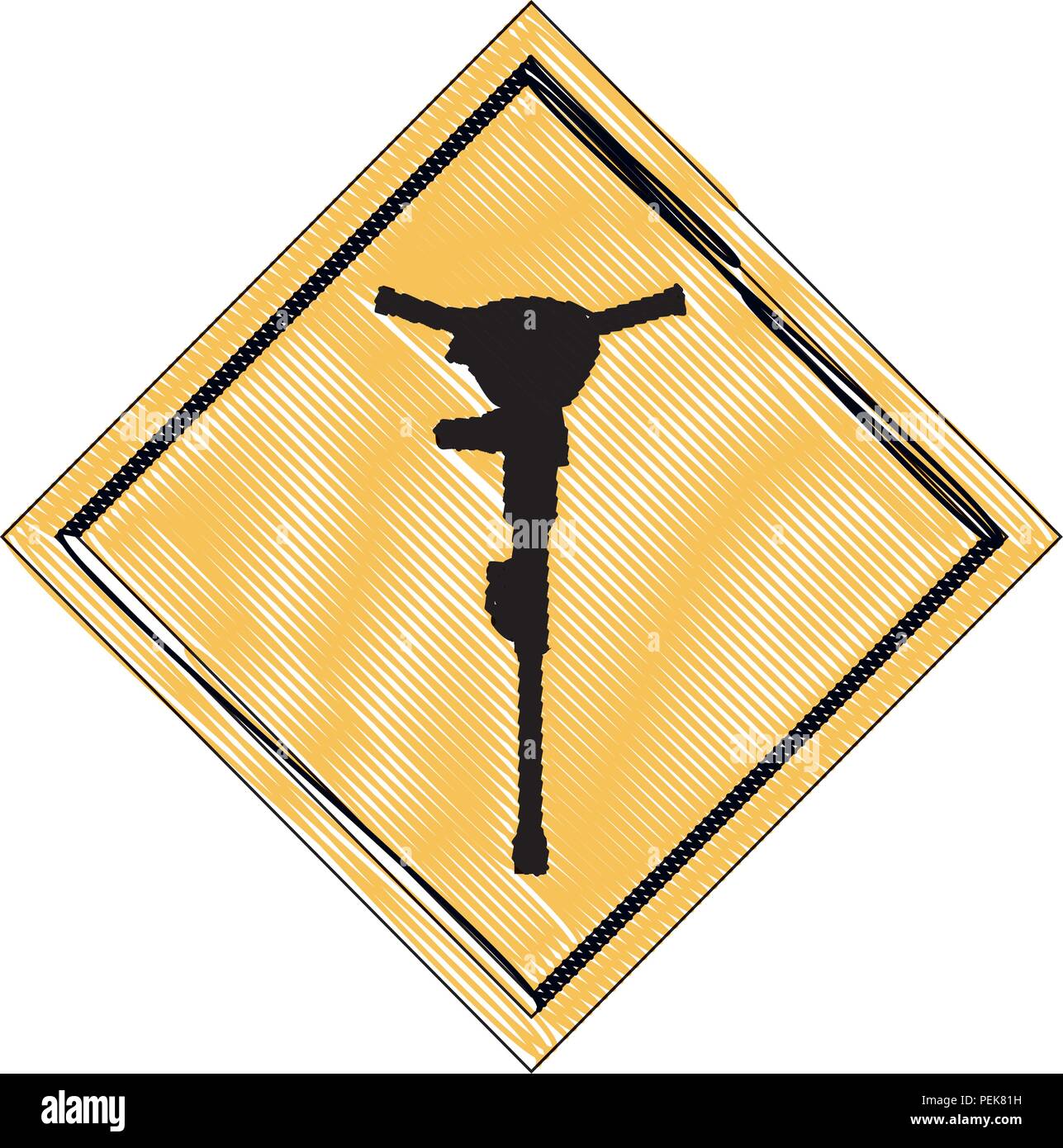 construction sign with hammer drill icon over white background, vector ...