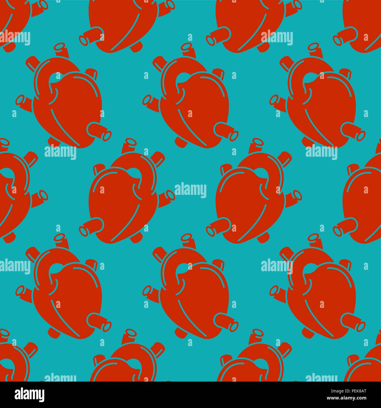 Heart Anatomy organ pattern seamless. Vector illustration Stock Vector ...