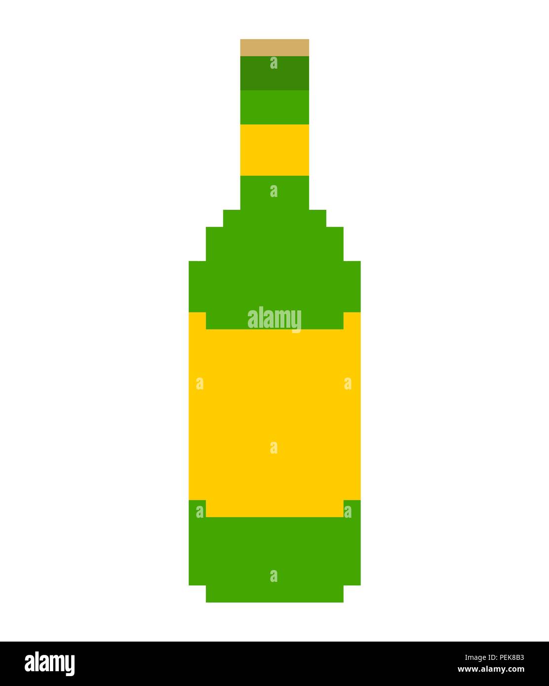 Bottle beer green pixel art. 8 bit Vector illustration Stock Vector ...