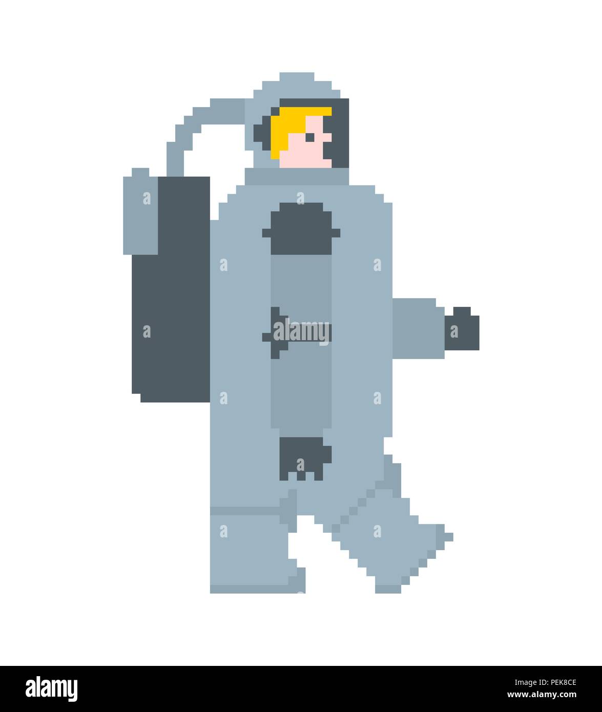 Astronaut pixel art. Cosmonaut 8 bit. spaceman Vector illustration ...
