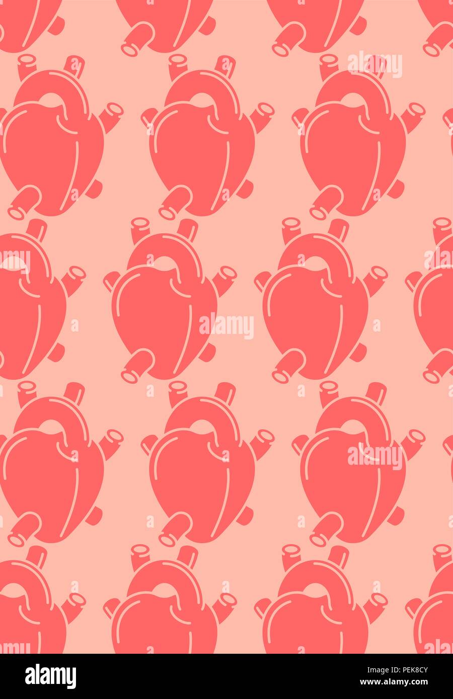 Heart Anatomy organ pattern seamless. Vector illustration Stock Vector ...
