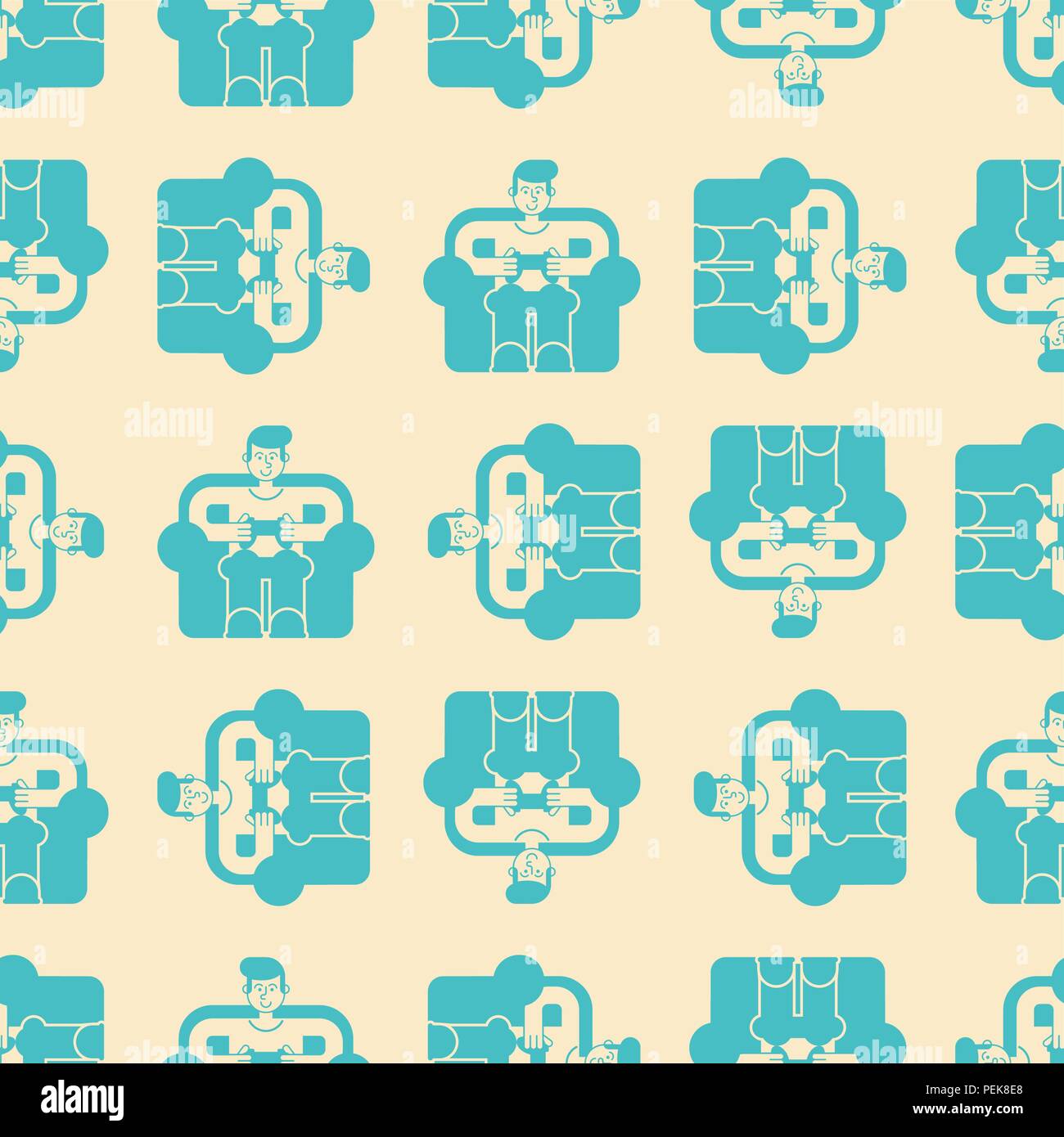 Gamer pattern seamless. Guy on chair and videogame. Boy and joystick ...