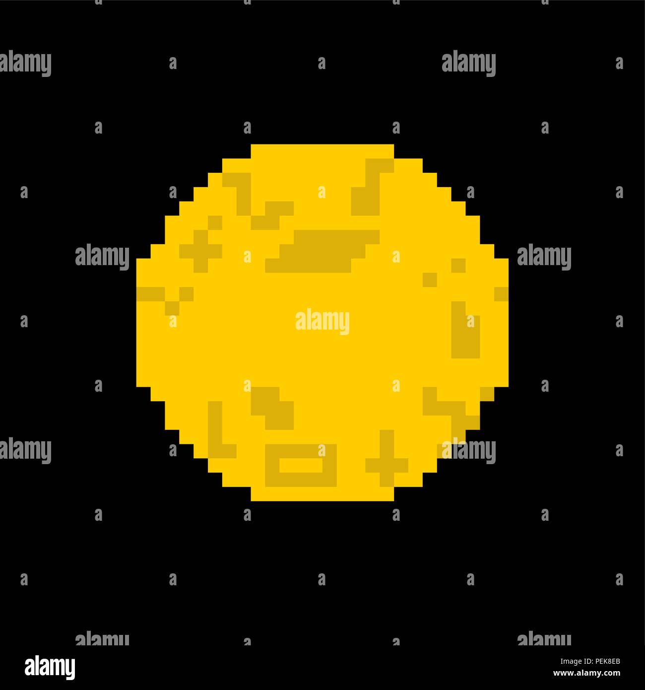 Moon pixel art. Planet 8 bit. Vector illustration Stock Vector Image ...