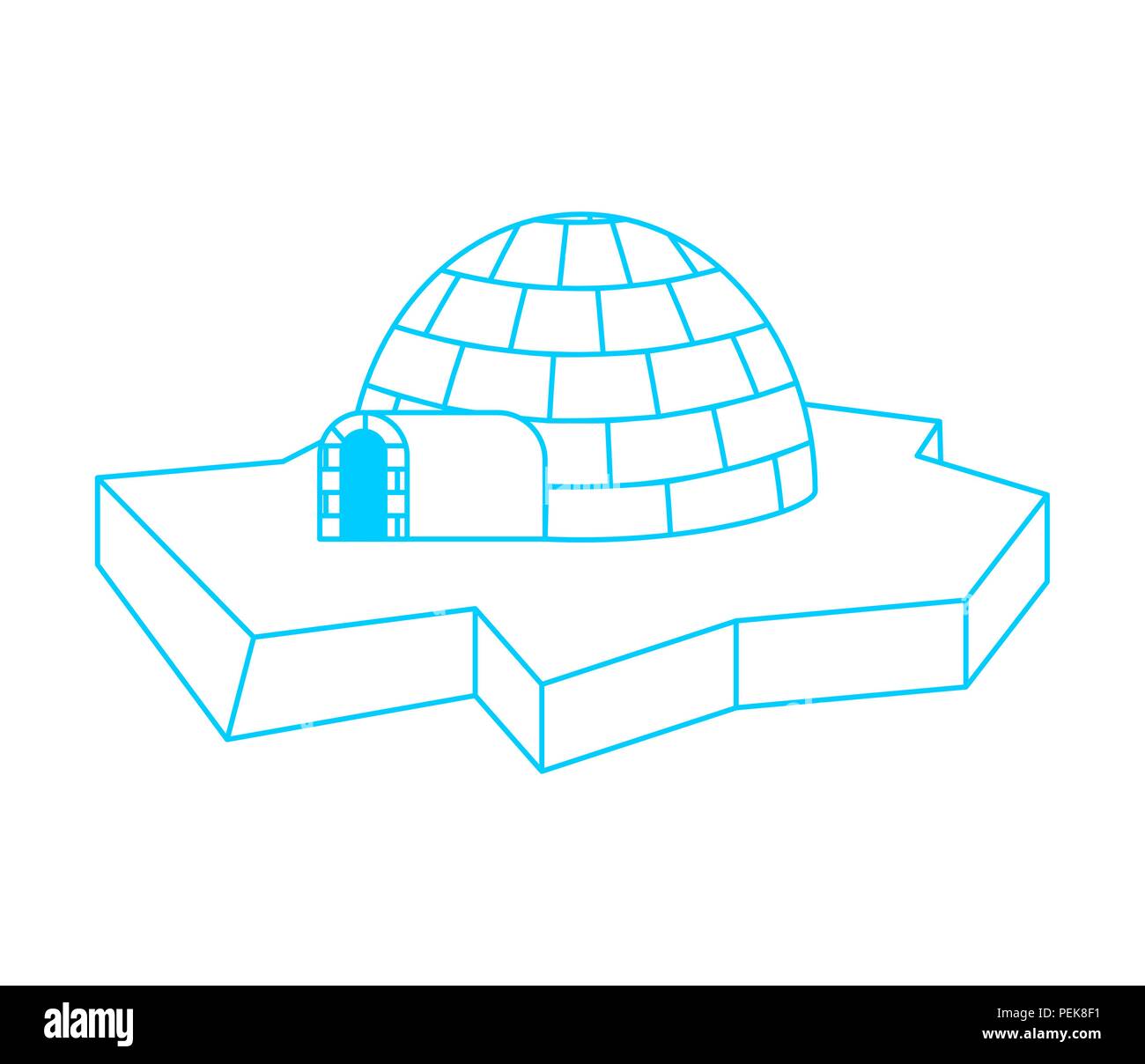 Igloo Eskimos traditional home. House of ice. Vector illustration Stock ...