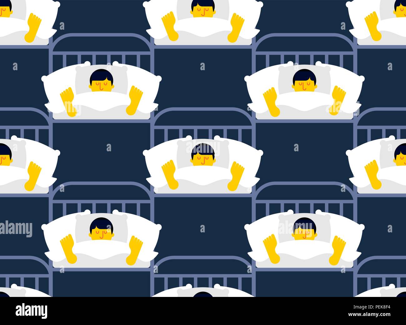 Guy in bed asleep pattern seamless. Man sleeping background. sleeper ...