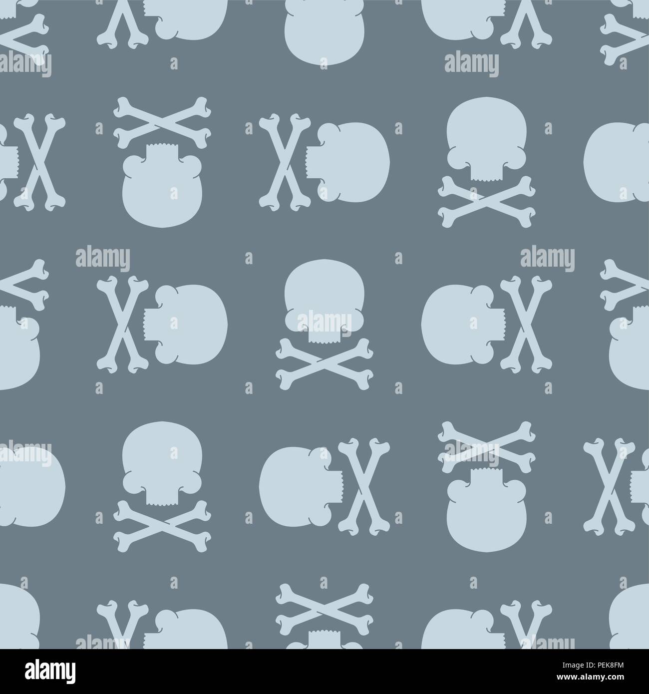 Skull and Bones pattern seamless. death background. Crossbones skeleton ornament. Vector texture ...