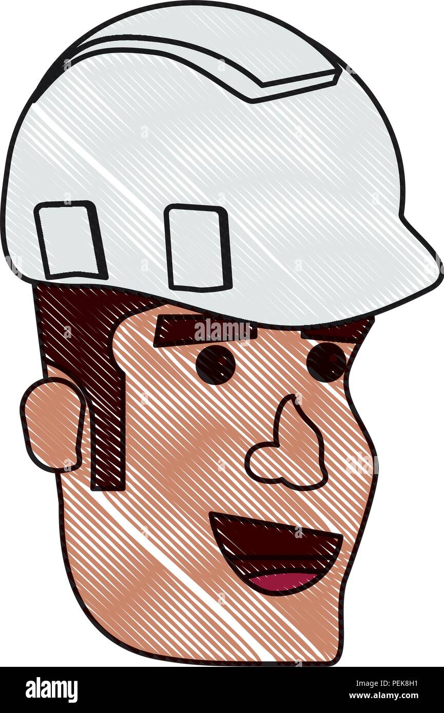 cartoon man with safety helmet over white background, vector ...