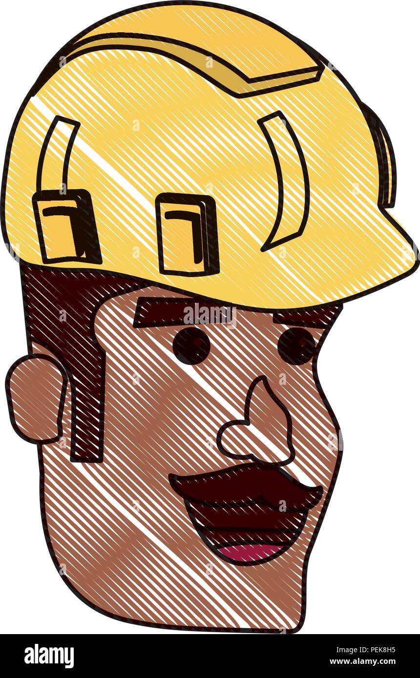 cartoon builder man with safety helmet over white background, vector ...