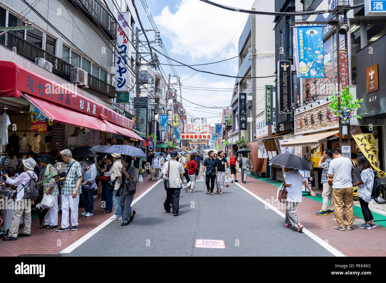 Sugamo Jizo-dori shotengai, Toshima-Ku, Tokyo, Japan. So many elder ...