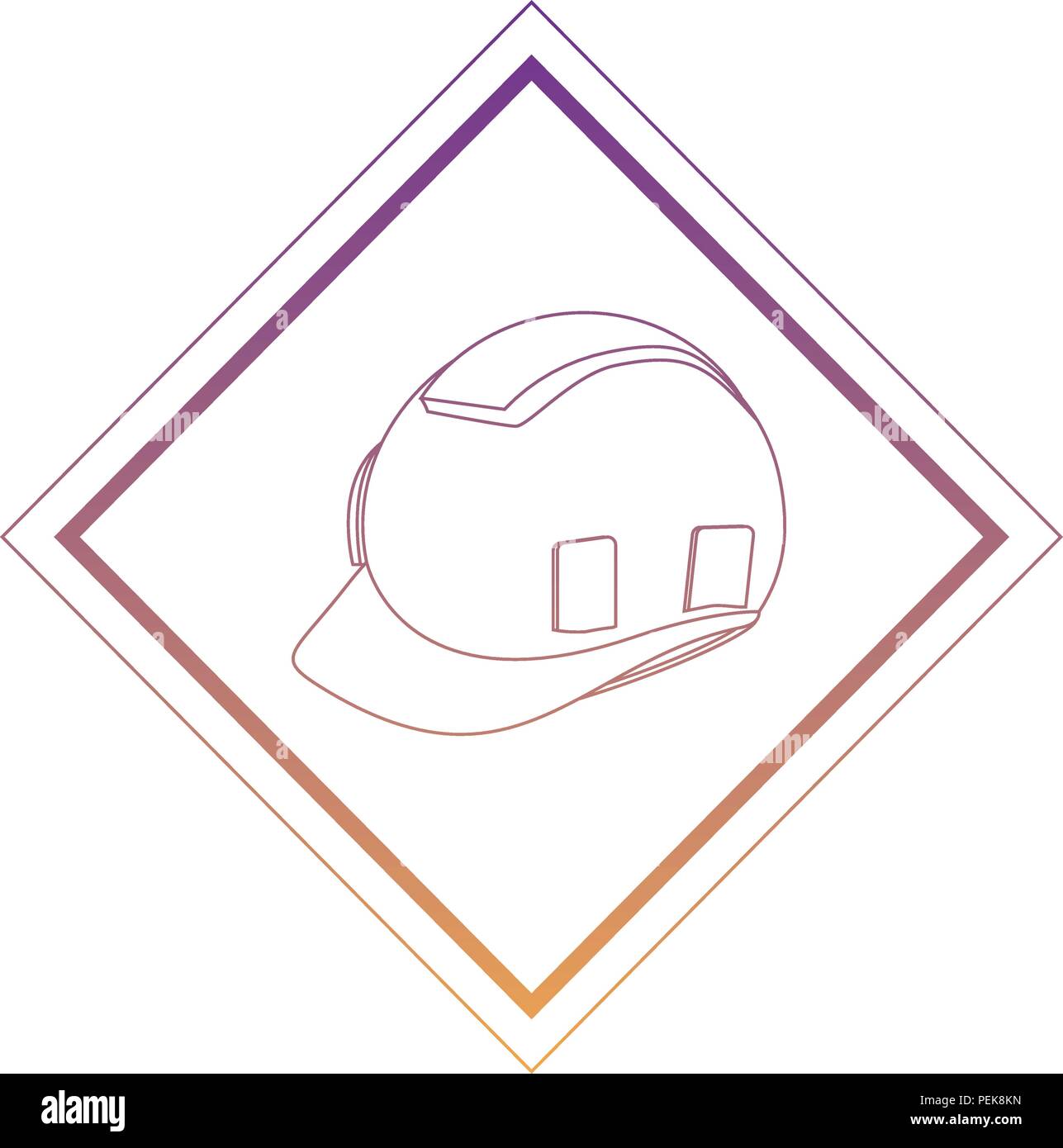 construction sign with safety helmet icon over white background, vector ...