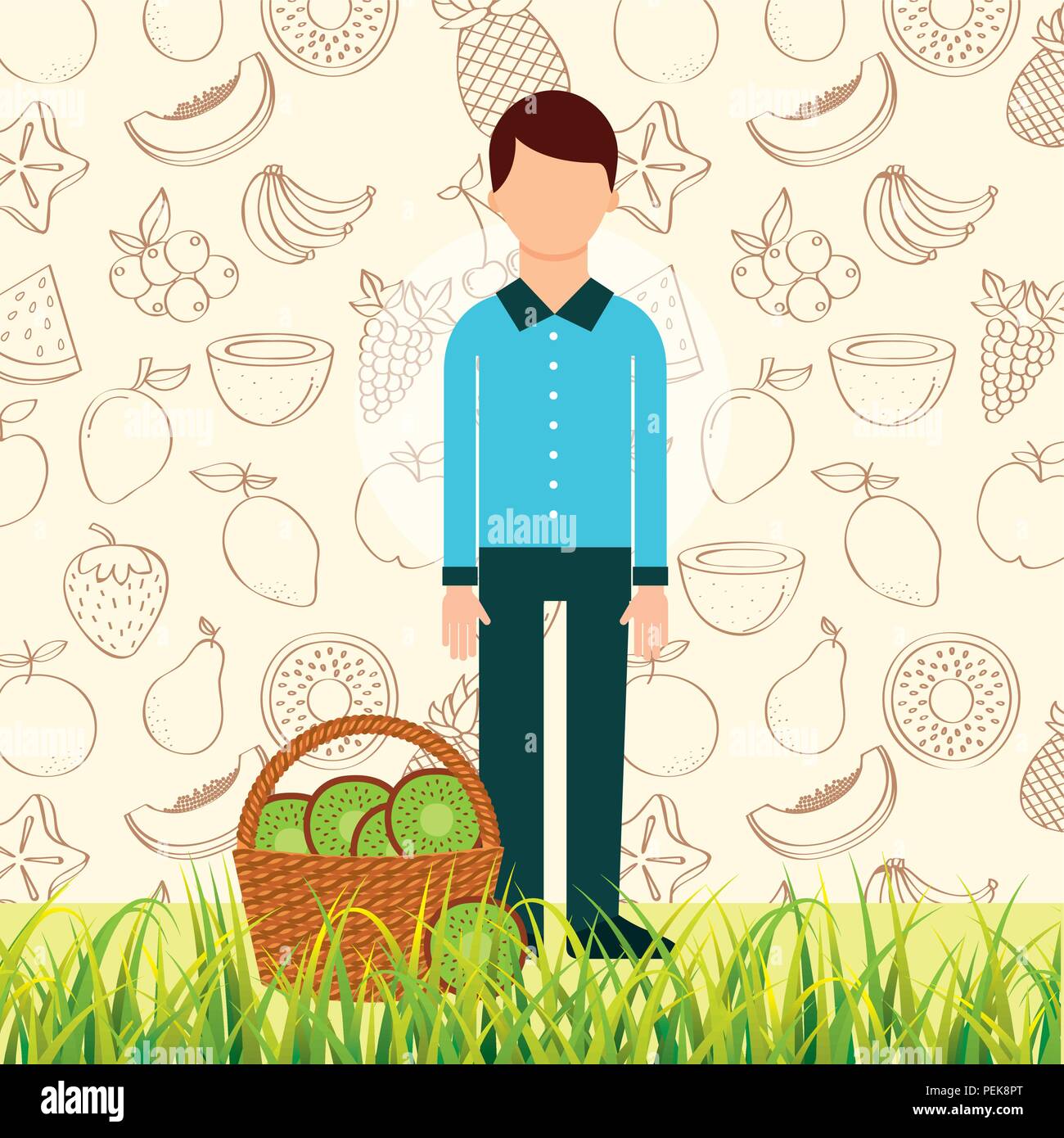 Kiwi basket Stock Vector Images - Alamy