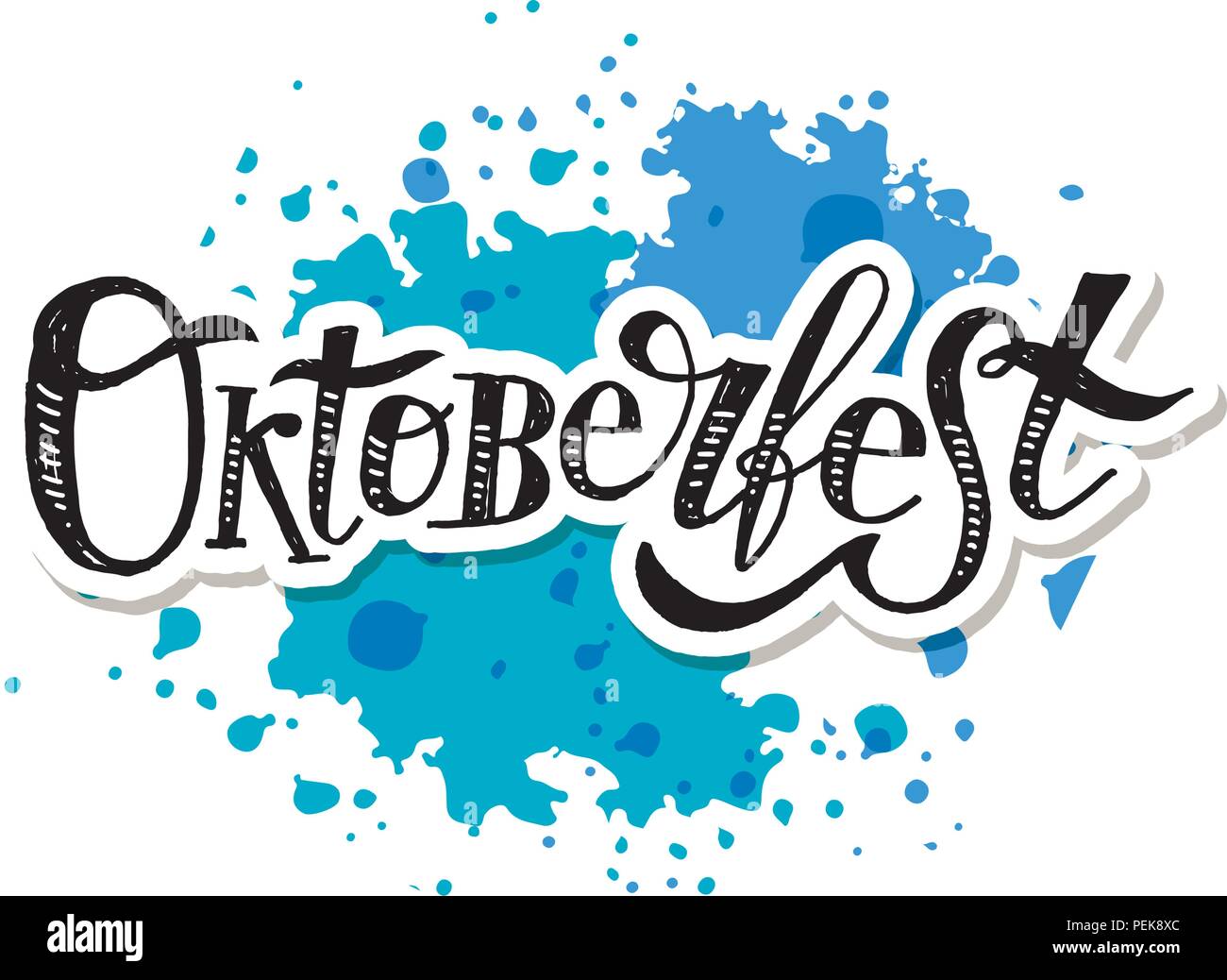 Oktoberfest lettering Calligraphy Brush Text Holiday Illustration Stock ...