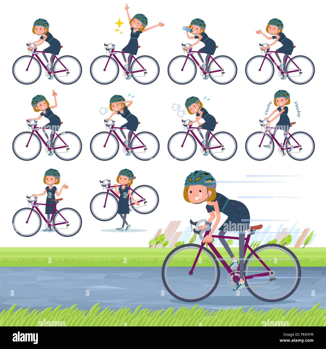 Women enjoying cycling Stock Vector Images - Alamy
