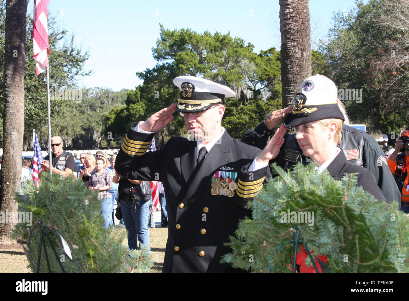 U.S. Navy Capt. Anne Lear, commanding officer of Naval Hospital ...