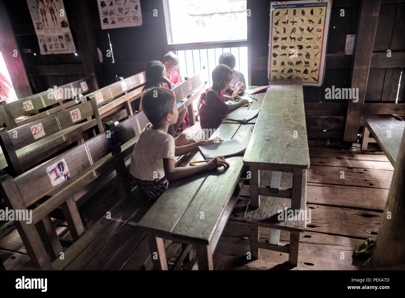 Bagaya Monastery Children In Classroom Inwa Myanmar // INWA, Myanmar ...