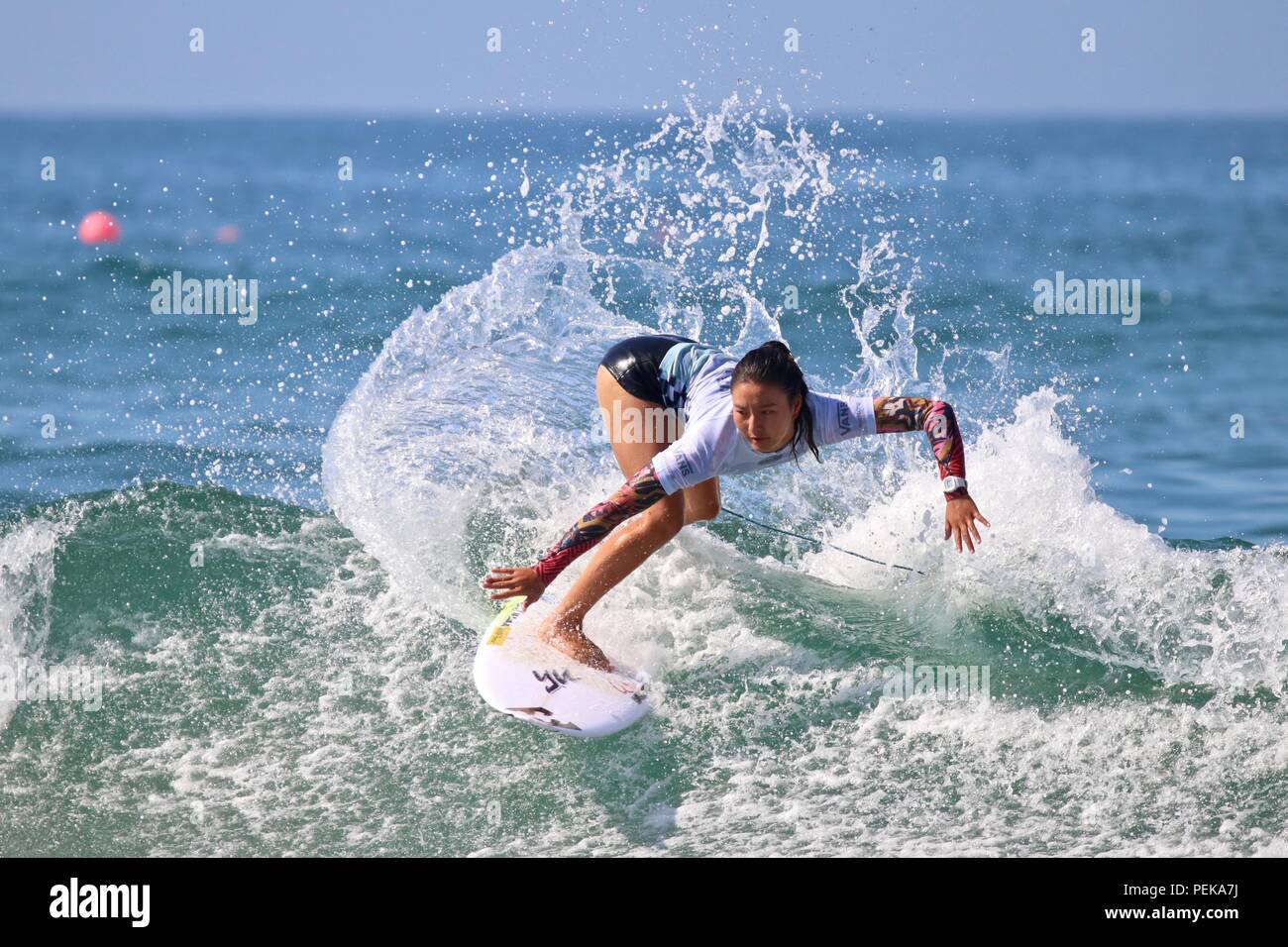 Shino Matsuda competing in the US open of Surfing 2018 Stock Photo - Alamy