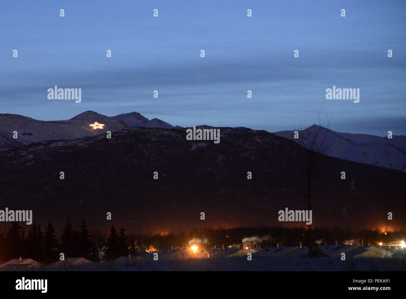 The Christmas star continues to illuminate the side of Mount Gordon ...