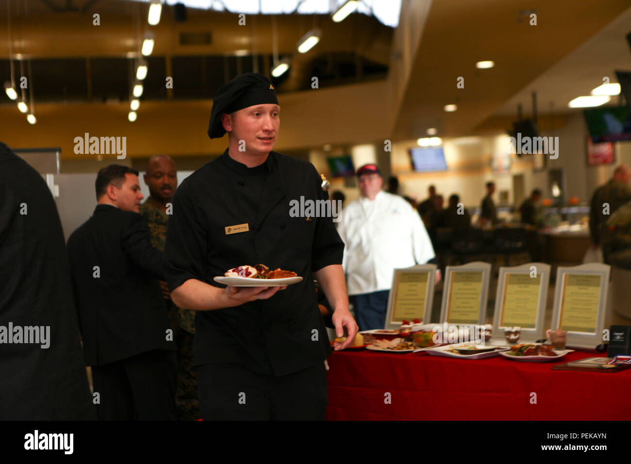 U.S. Marine Corps Lance Cpl. Marshall Griffiths, a food service ...