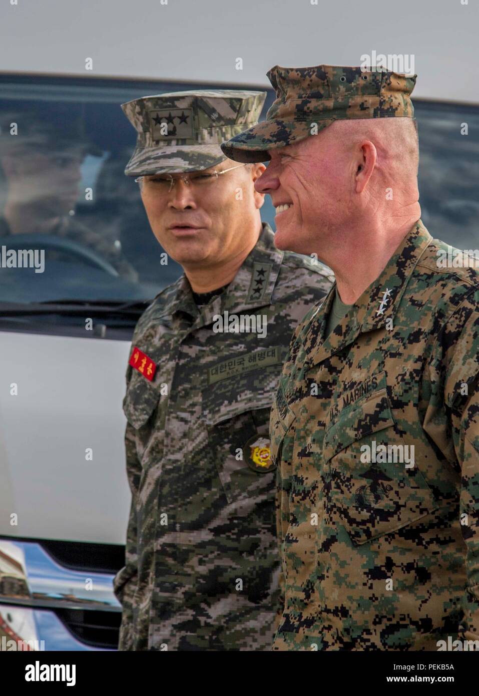 U.S. Marine Corps Lt. Gen. Lawrence D. Nicholson, right, commanding ...