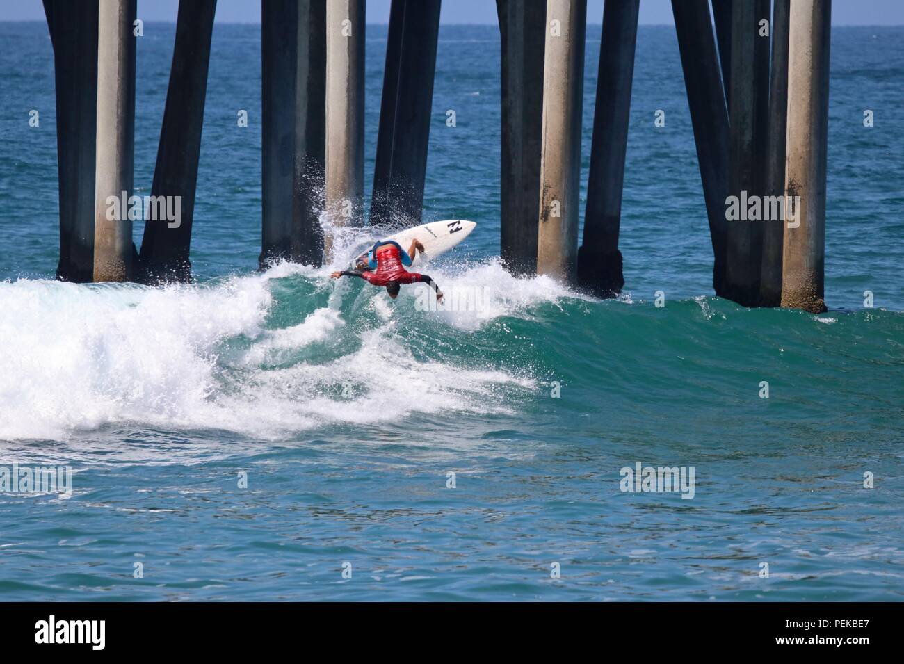 Seth Moniz competing in the US Open of Surfing 2018 Stock Photo - Alamy