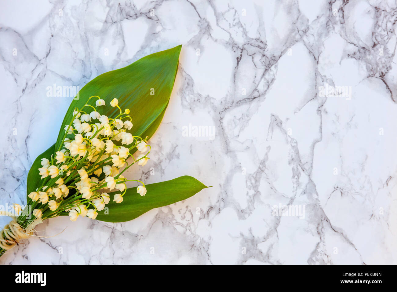 Bouquet of flowers beautiful smell lily of the valley or may-lily in ...