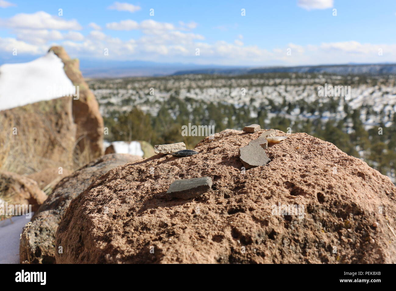 Rocks in Puye Cliffs, New Mexico Stock Photo - Alamy
