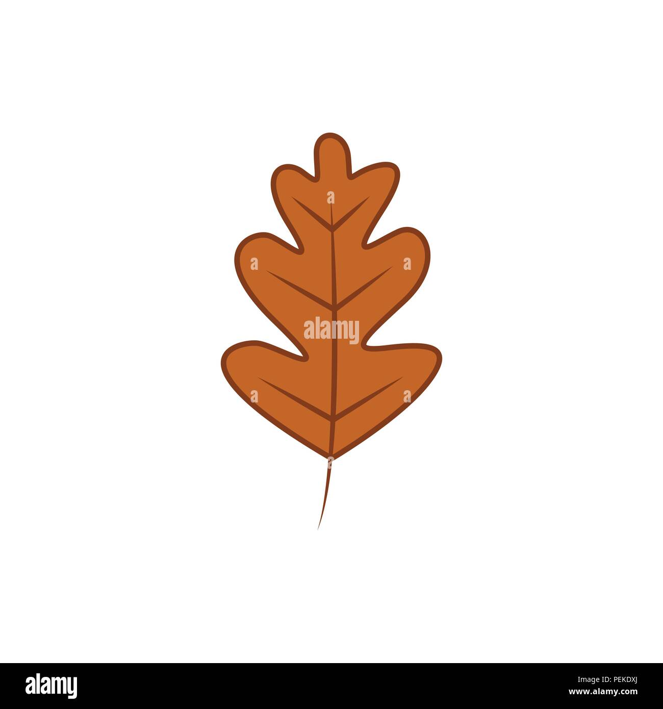 Simple Brown Dry Leaf Autumn Theme Cartoon Vector Illustration Graphic ...