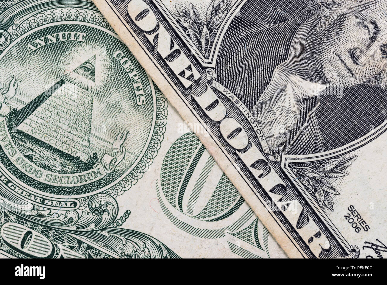 One dollar bill closeup macro, united states money close up Stock Photo ...