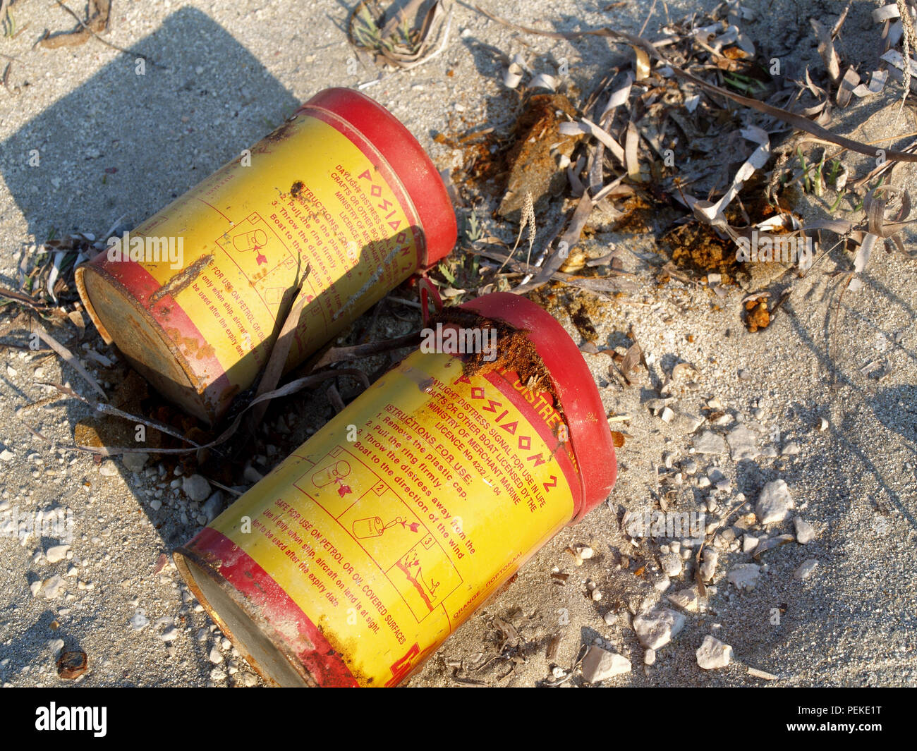 Pyrotechnic flares boat hi-res stock photography and images - Alamy