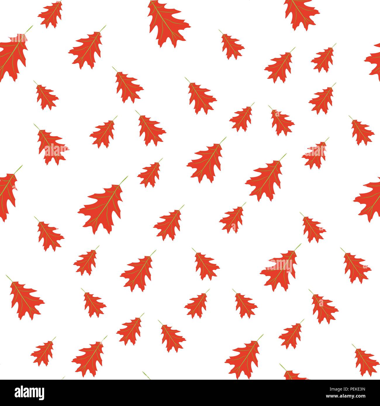 Vector illustration. Seamless pattern of autumn red leaves randomly ...