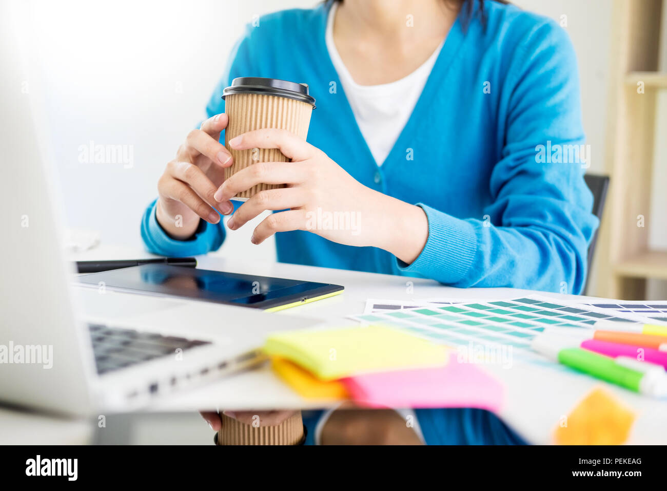 interior design or graphic designer renovation and technology concept ...