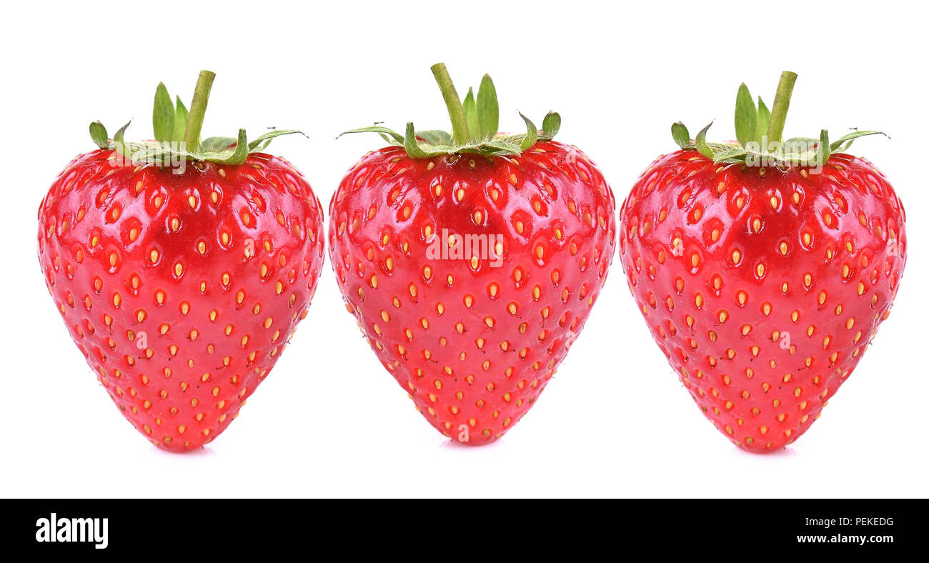 Strawberry on white background Stock Photo - Alamy
