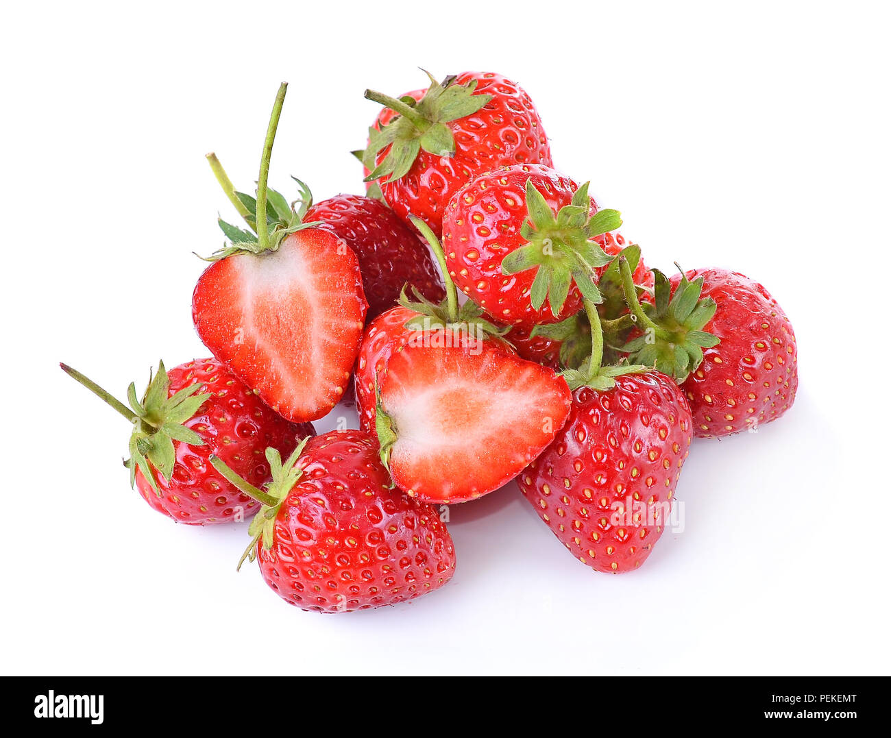 Strawberry on white background Stock Photo - Alamy