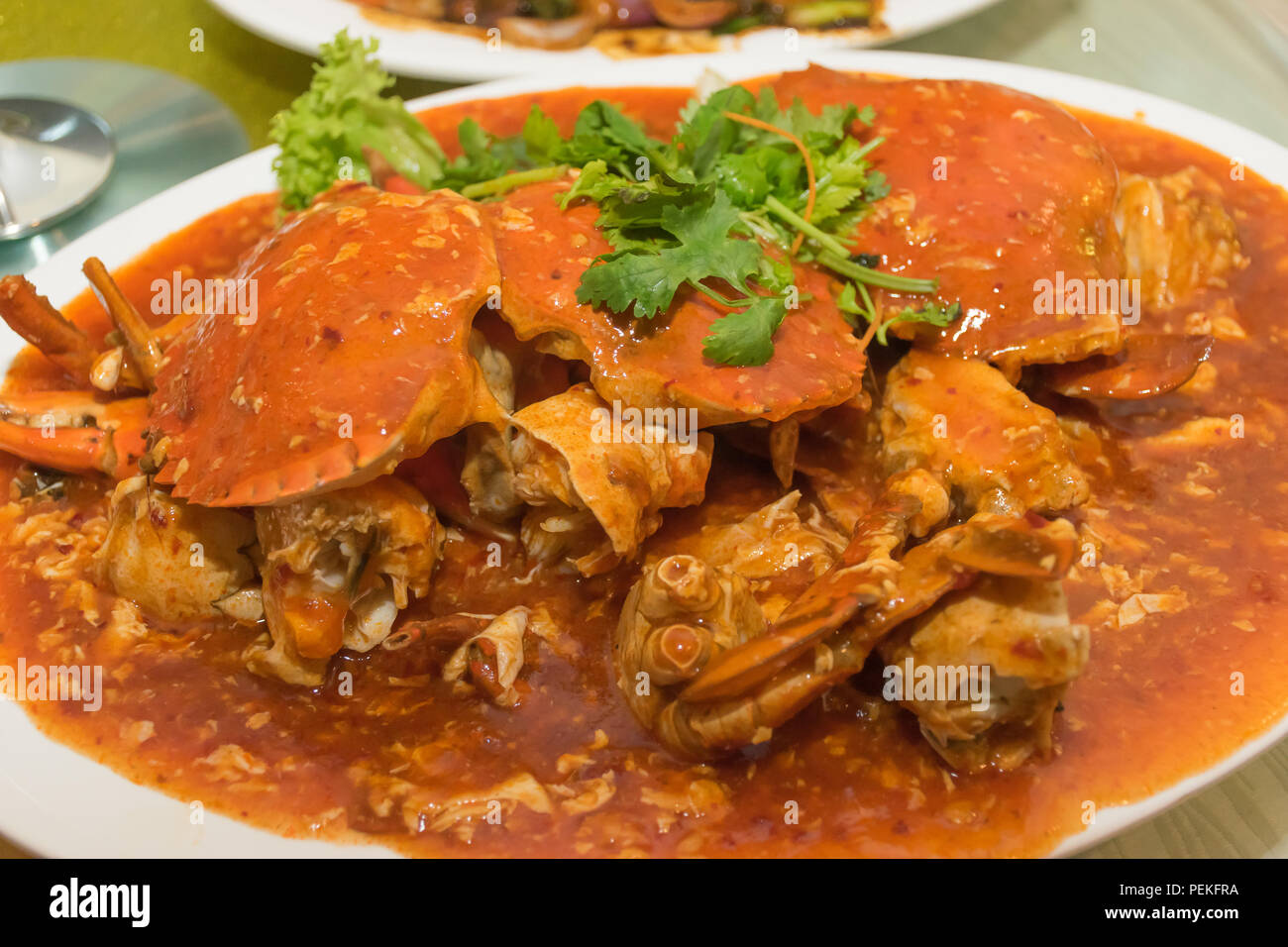 Singapore Chilli Crab Dish Stock Photo - Alamy