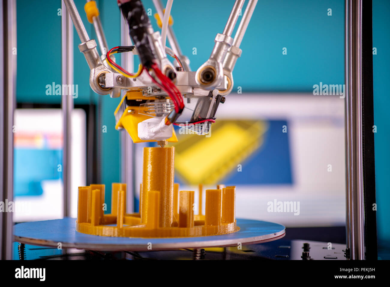 Print parts on a delta 3D printer in industrial lab Stock Photo - Alamy