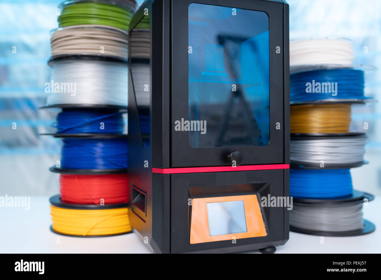 color plastic PLA and ABS filament for printing on a 3D printer Stock ...
