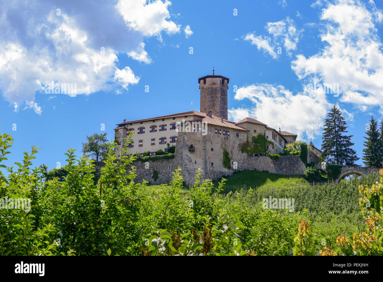 The castle of Valer on Non valley in the Dolomites, Italy Stock Photo ...