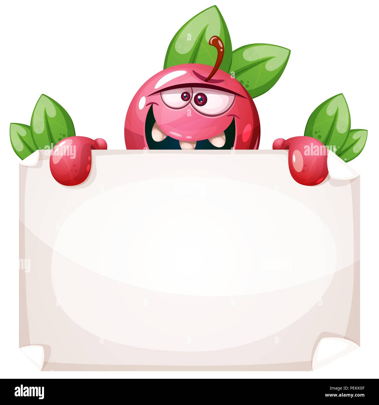 Cartoon funny apple with paper banner Stock Vector Image & Art - Alamy