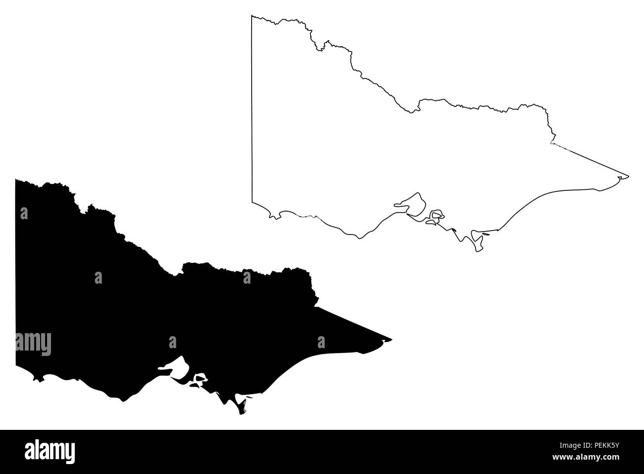 Victoria (Australian states and territories, Vic) map vector ...