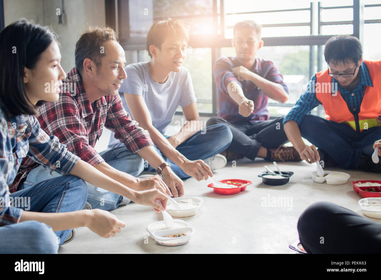 Group of workers food hi-res stock photography and images - Alamy