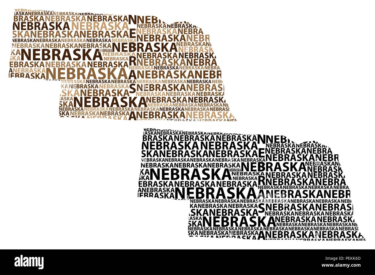 Sketch Nebraska (United States of America, Cornhusker State) letter ...